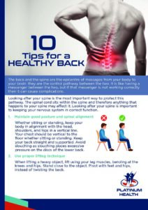 10 Tips for a HEALTHY BACK - Platinum Health